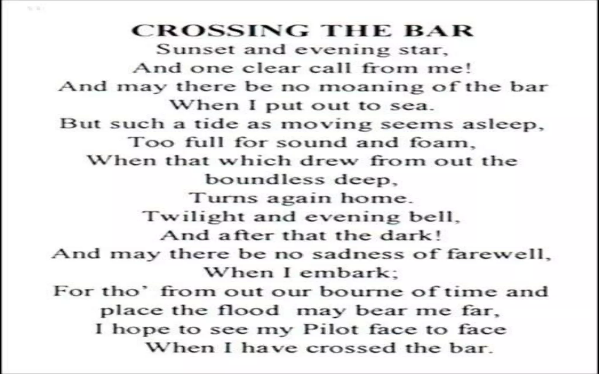 English 9 - Crossing the Bar by Alfred Tennyson | PPTX