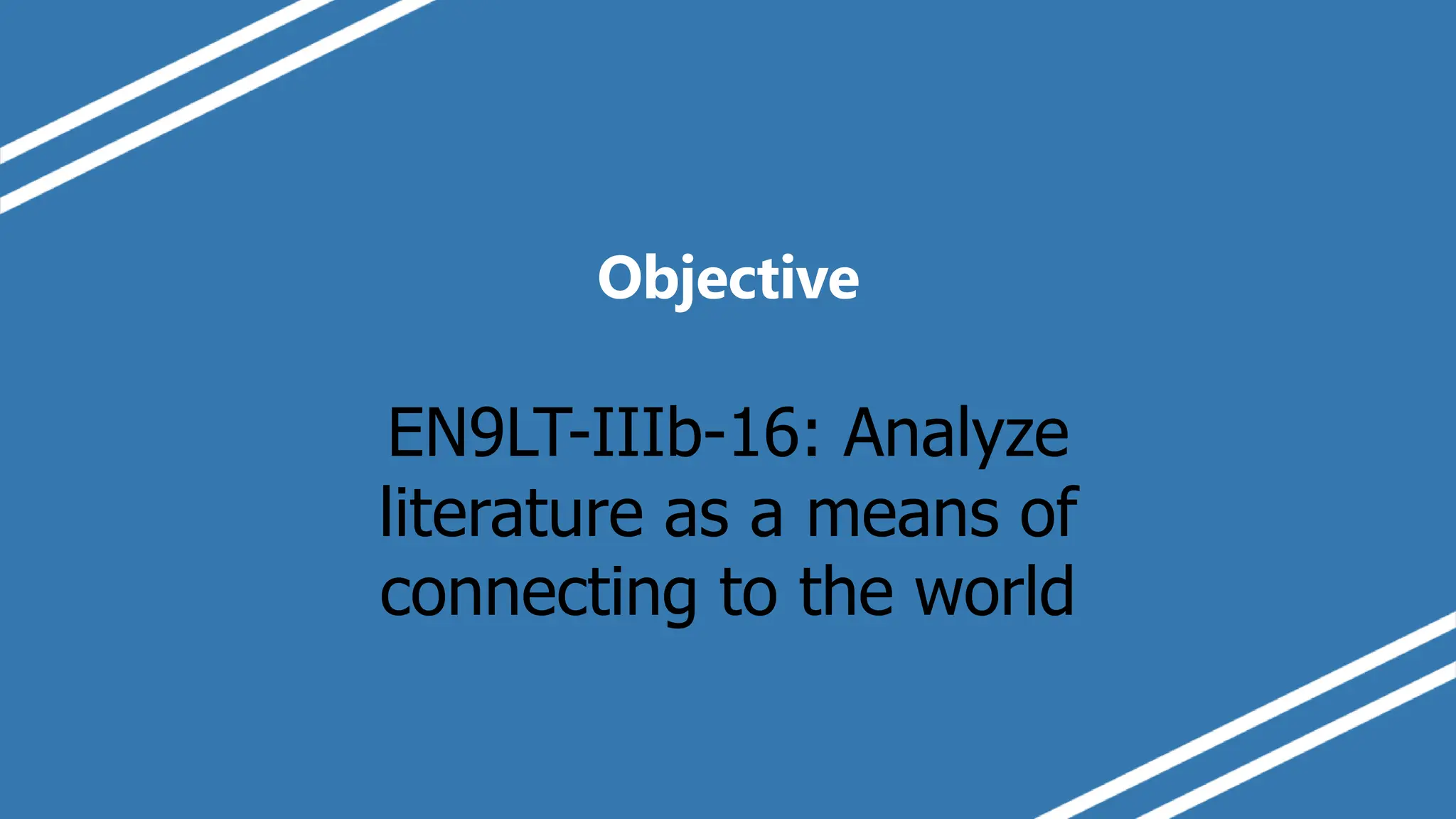 English 9-Demo Topic Analyze literature as a means of connecting to the ...