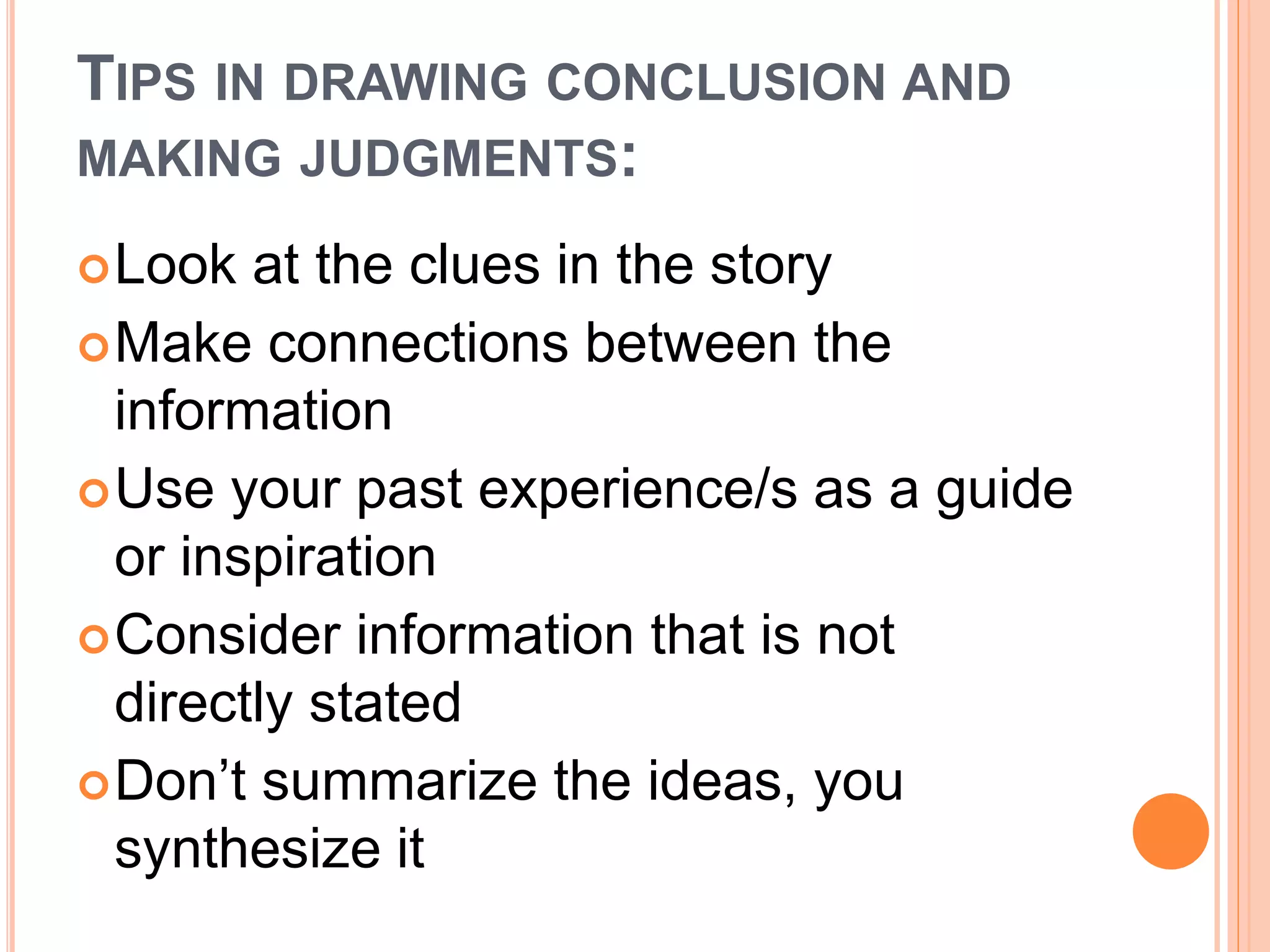 English 9 - Drawing Conclusions and Making Judgments | PPTX