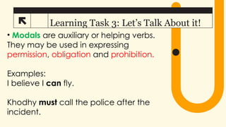 ENGLISH 9 - Types of Modals and their uses MODALS.pptx