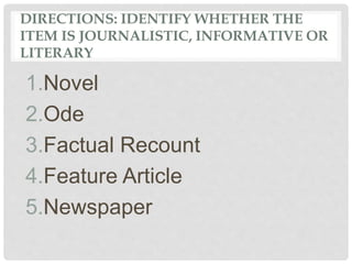 English 9 - Text Types | PPTX