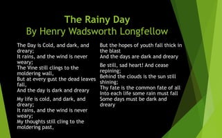 English 9 - The Rainy Day | PPTX