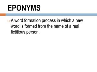 English 9 - Word Formation | PPTX