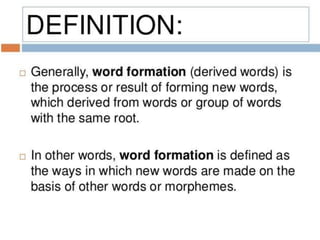 English 9 - Word Formation | PPTX