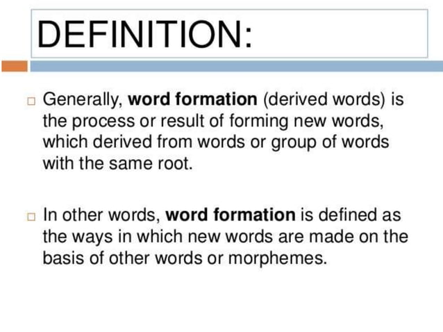 English 9 - Word Formation | PPTX
