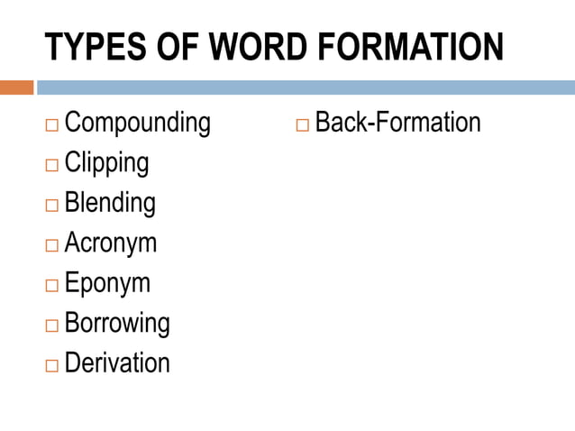 English 9 - Word Formation | PPTX