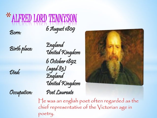 ALFRED LORD TENNYSON…. | PPTX