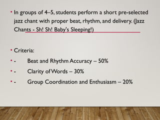english 9 features of jazz chant.pptxxxx | PPTX