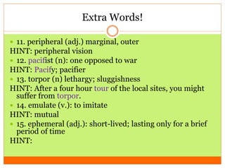 English 9 honors vocab 2 | PPTX