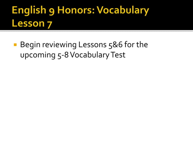 English 9 honors vocab 7 | PPT