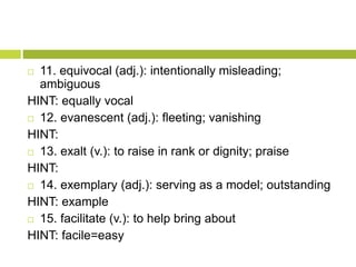 English 9 honors vocabulary 1 4 (60 words) | PPTX