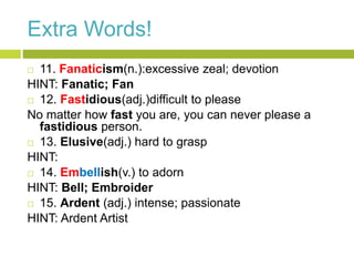 English 9 honors vocabulary 1 4 (60 words) | PPTX