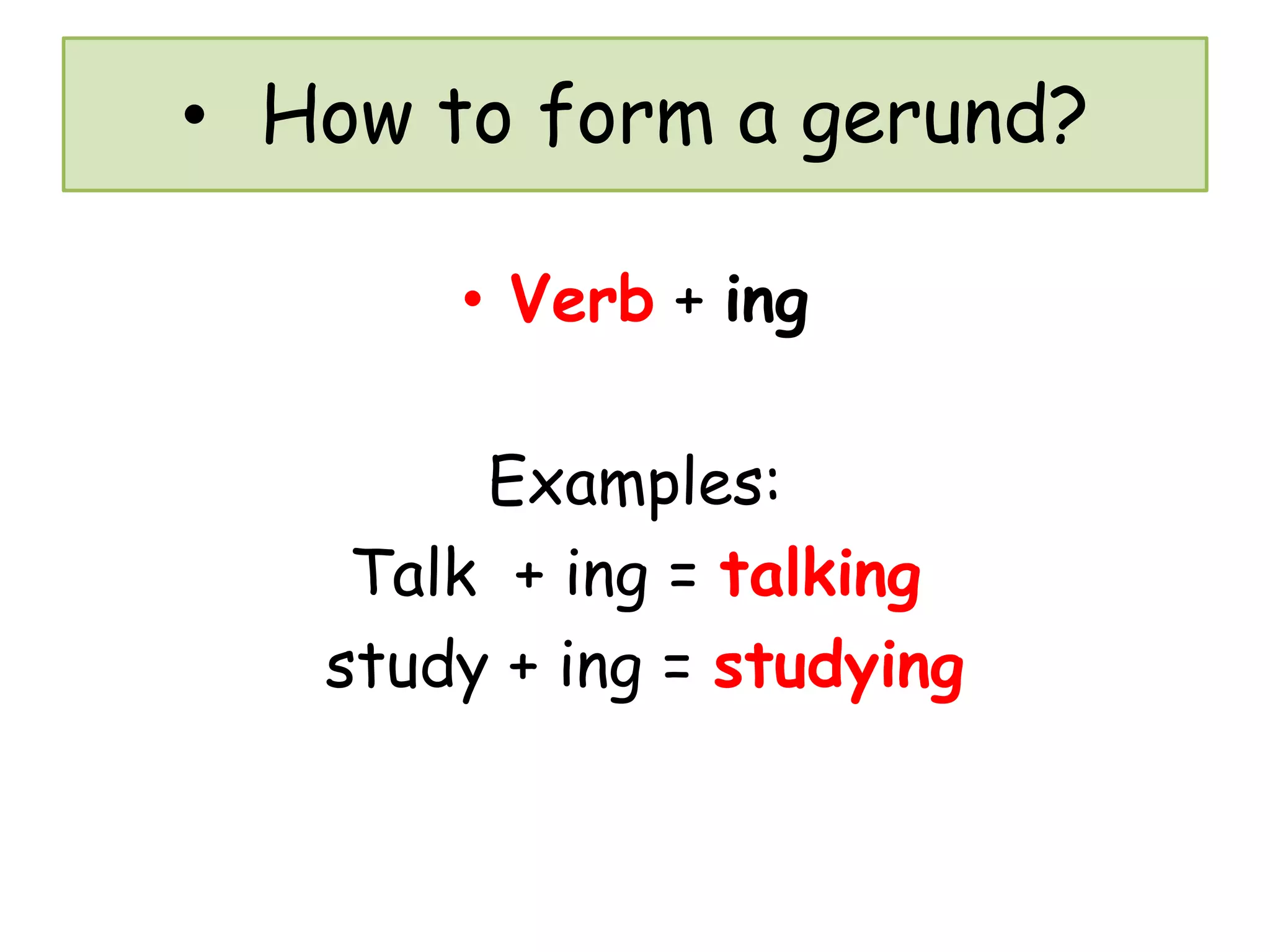 Gerund and its Uses | PPTX