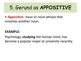 Gerund and its Uses | PPTX