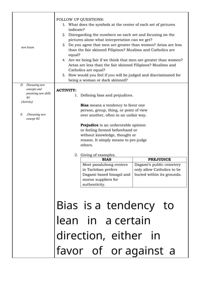 english 9 lesson third quarter Differentiate bias and prejudice.docx