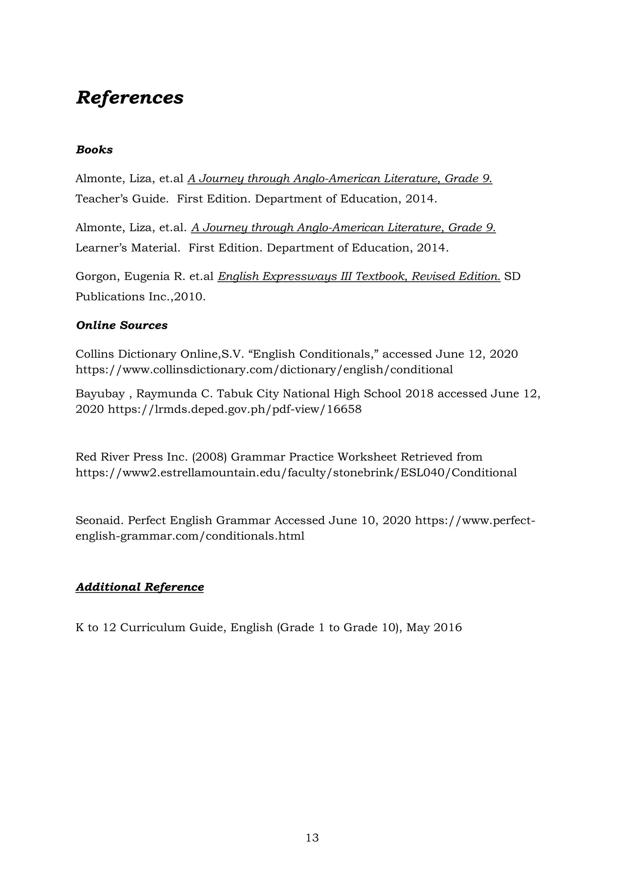 English9 Q1 Mod2 Conditioningconditionals V1 Pdf