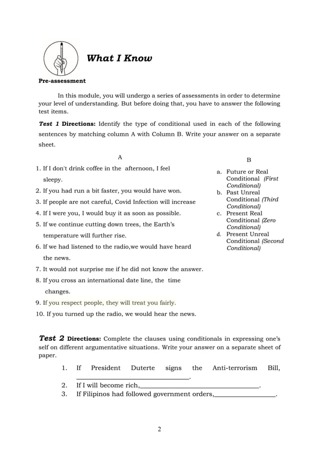 English9_q1_mod2_ConditioningConditionals_V1.pdf | Homework and Study | Education
