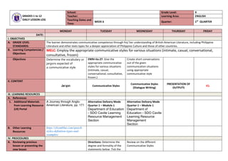 English 9 Q1 W6 Employ The Appropriate Communicative Styles For Various