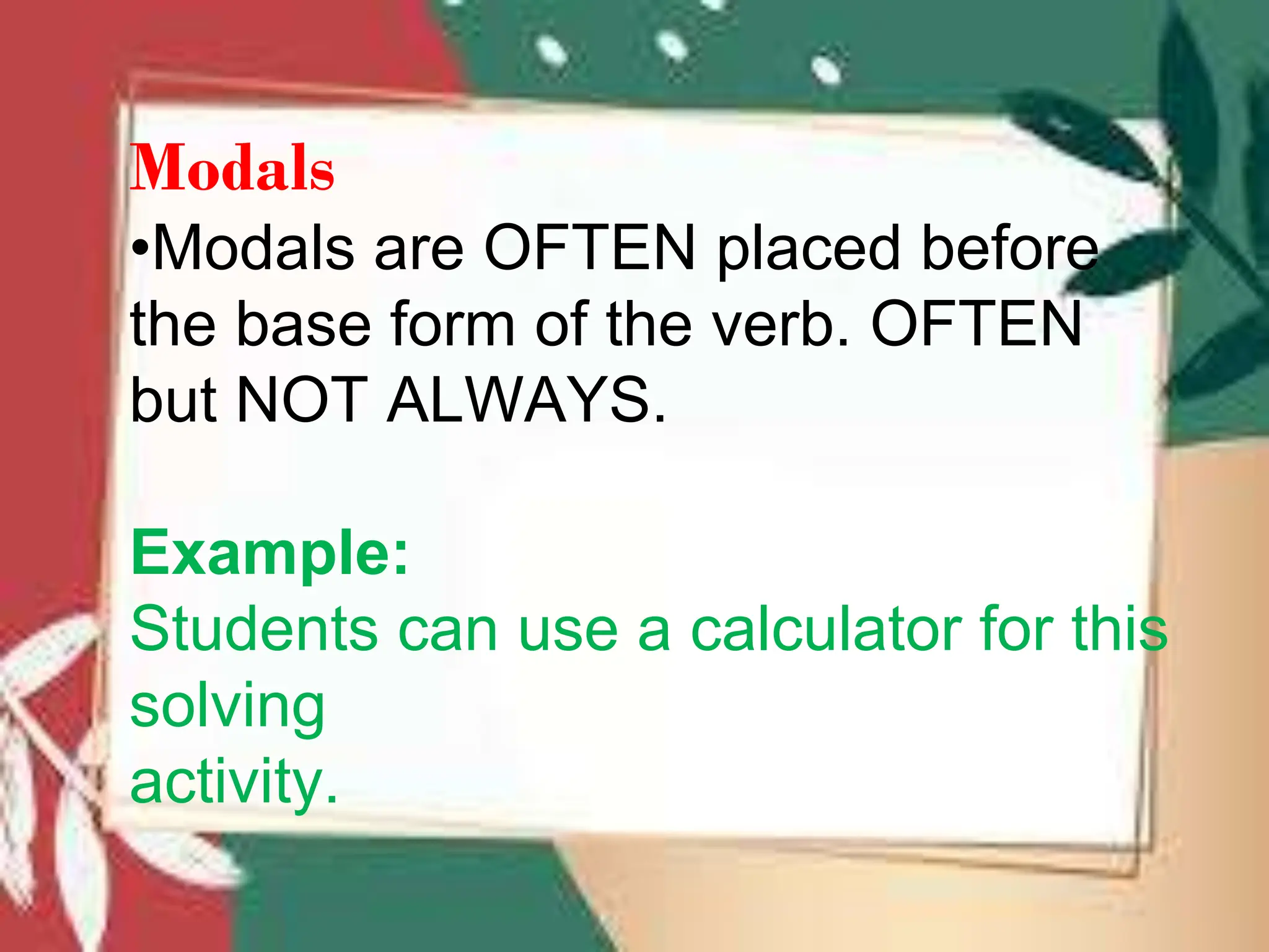 english 9 Quarter 1 Week 1 Modals and its Uses | PPTX