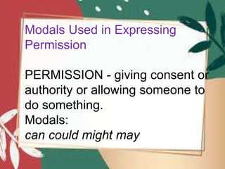 english 9 Quarter 1 Week 1 Modals and its Uses | PPTX