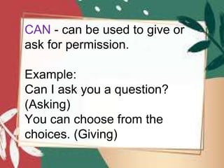 english 9 Quarter 1 Week 1 Modals and its Uses | PPTX