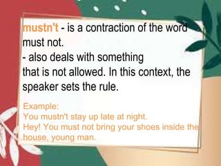 english 9 Quarter 1 Week 1 Modals and its Uses | PPTX