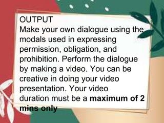 english 9 Quarter 1 Week 1 Modals and its Uses | PPTX