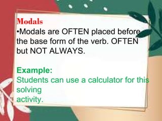 english 9 Quarter 1 Week 1 Modals and its Uses | PPTX
