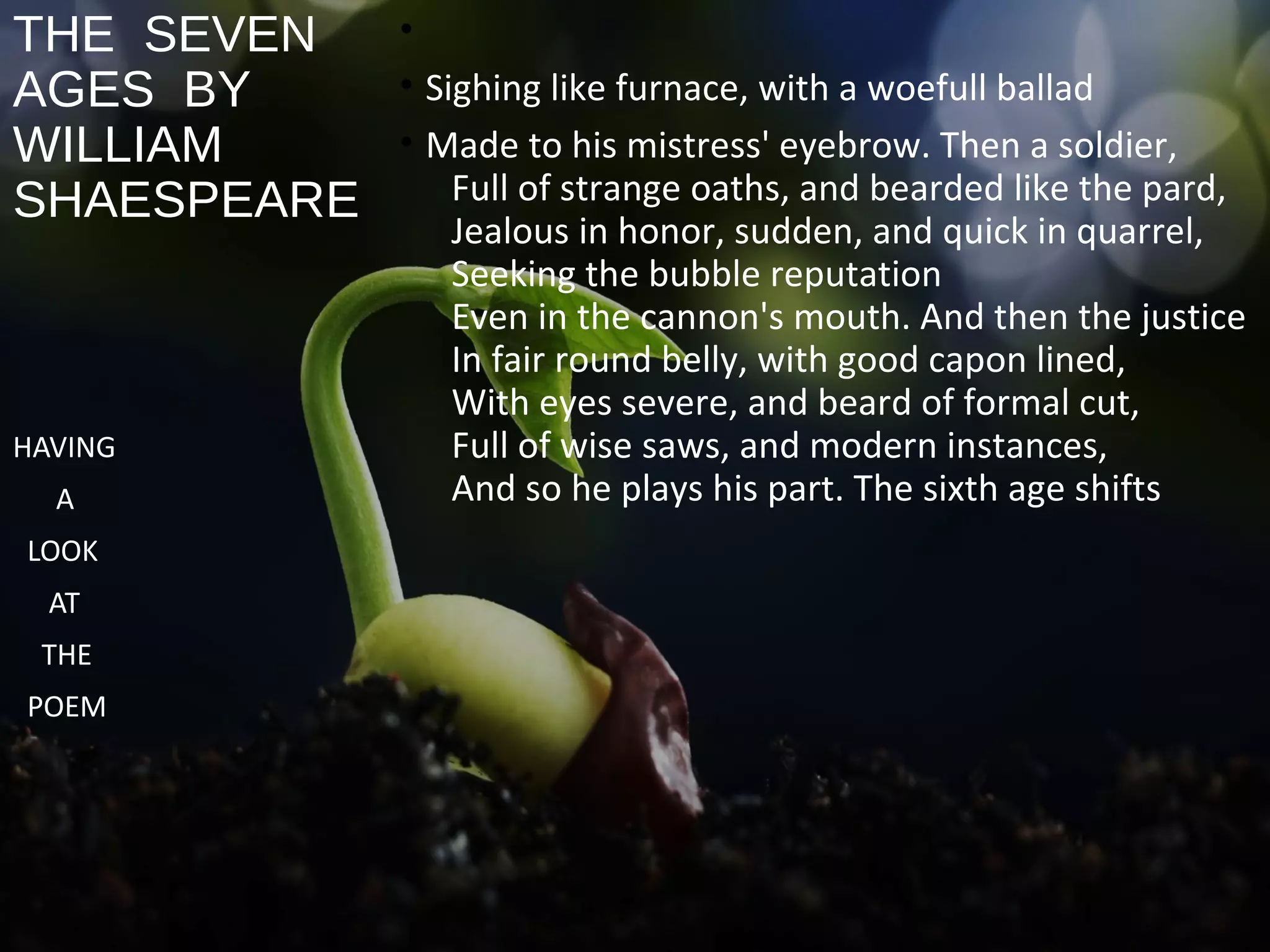 English 9 seven ages of man | ODP