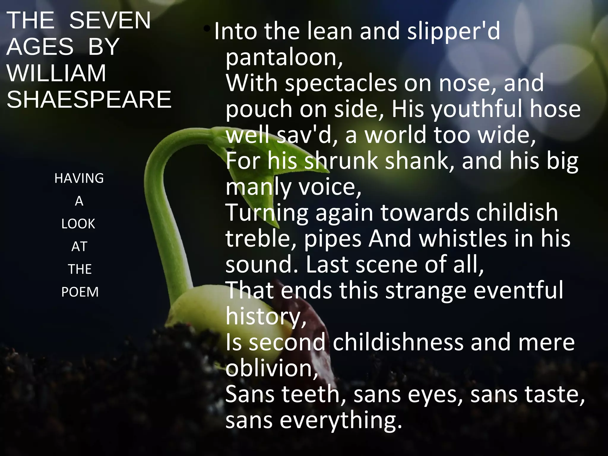 English 9 seven ages of man | ODP