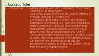 Colloquialism, Slang, & Jargon | PPTX