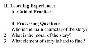 Elements of a Short Story and Activity | PPTX