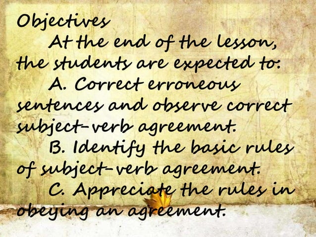 Subject Verb Agreement (Grade 7 English) | PPTX