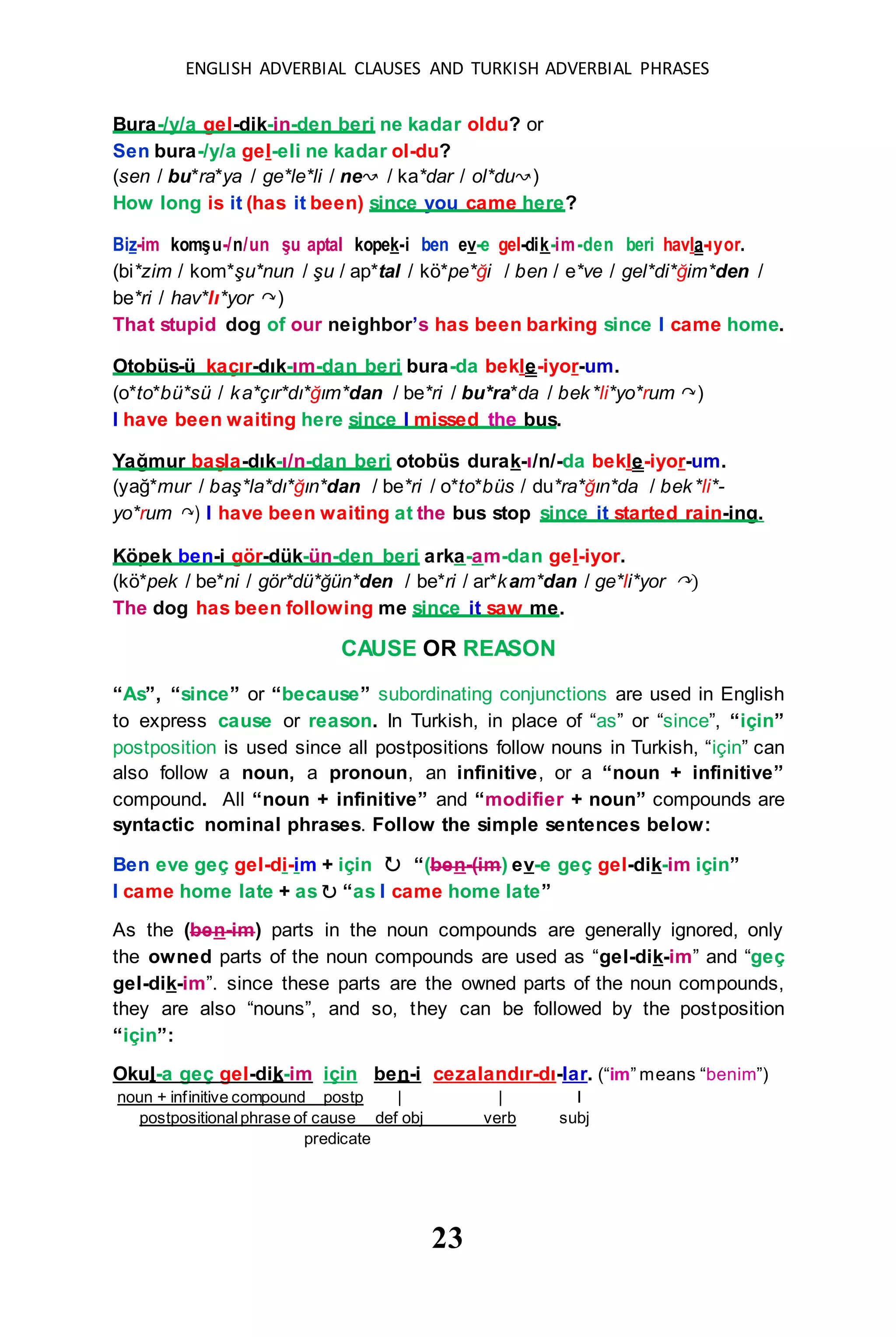 English adverbial clauses and turkish adverbial phrases (2) | DOCX | Homework and Study | Education