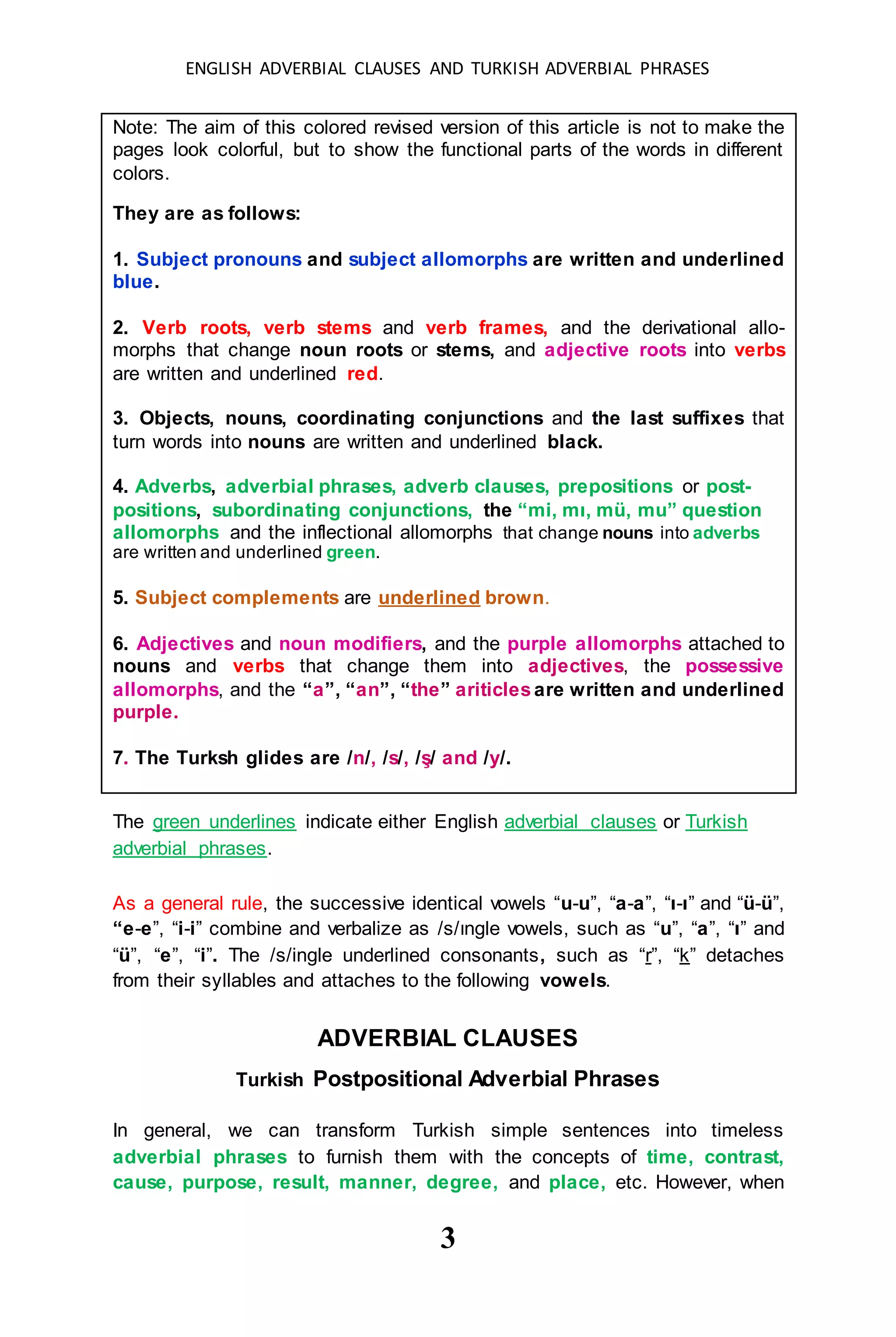 English adverbial clauses and turkish adverbial phrases (2) | DOCX | Homework and Study | Education