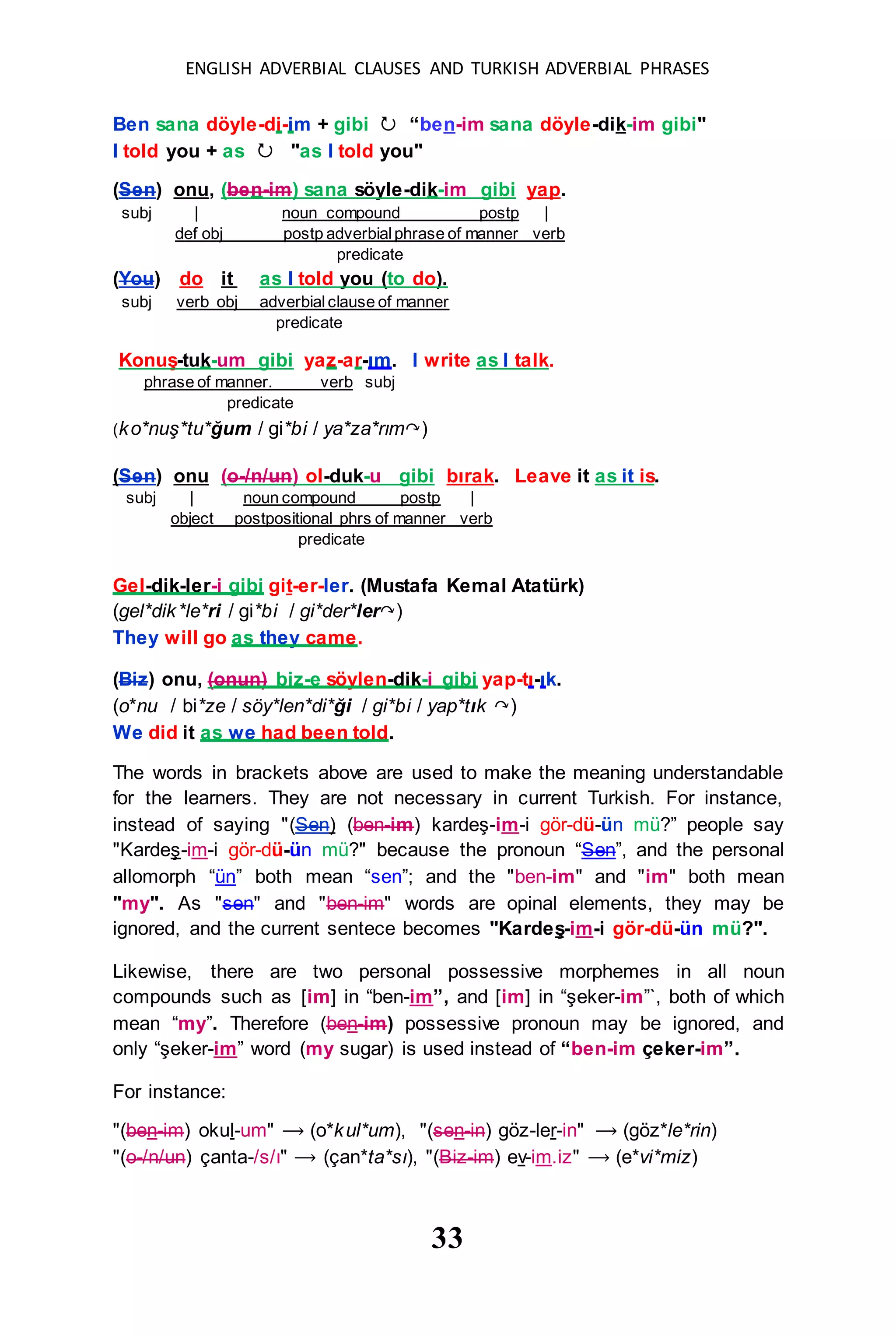 English adverbial clauses and turkish adverbial phrases (2) | DOCX | Homework and Study | Education