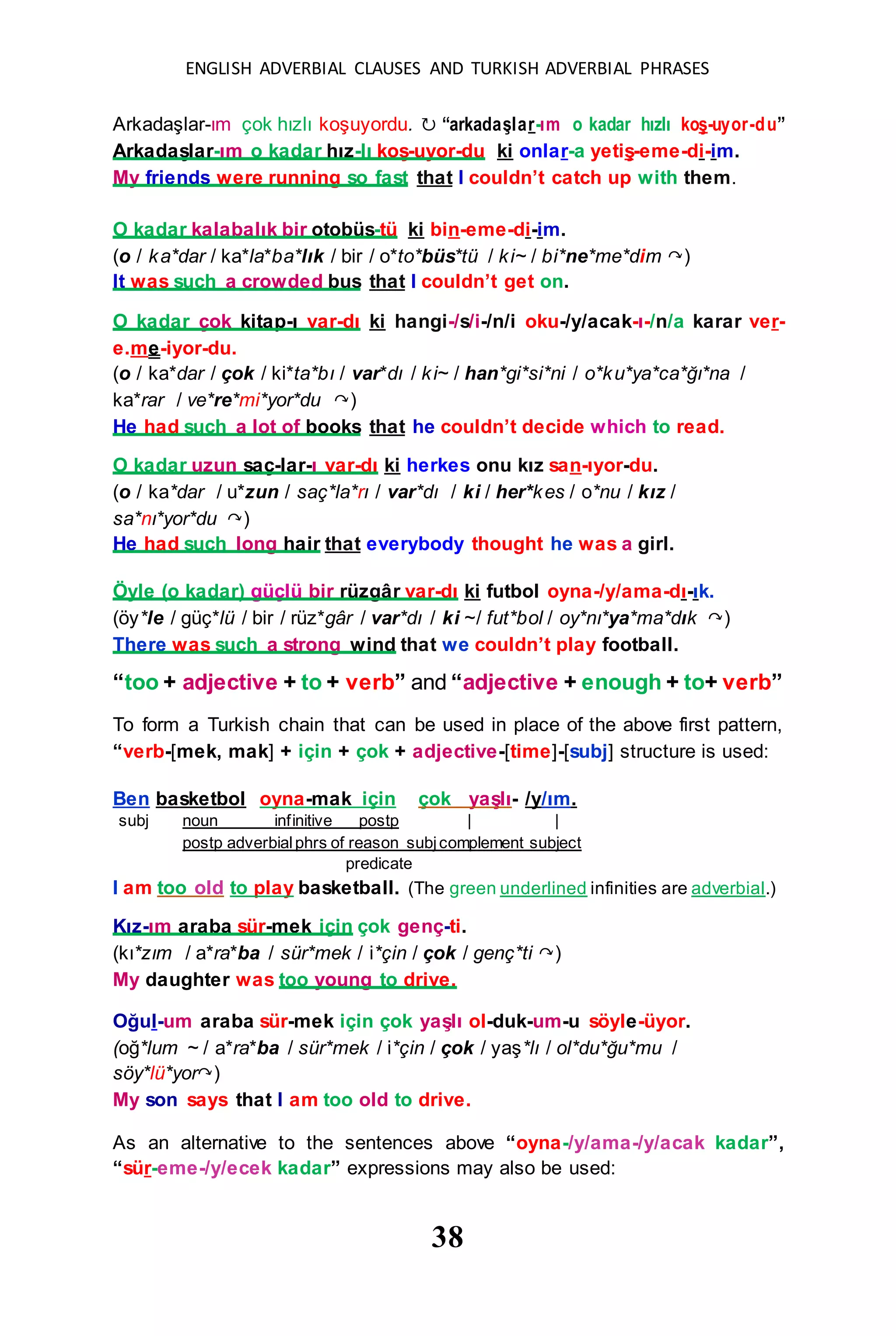 English adverbial clauses and turkish adverbial phrases (2) | DOCX | Homework and Study | Education