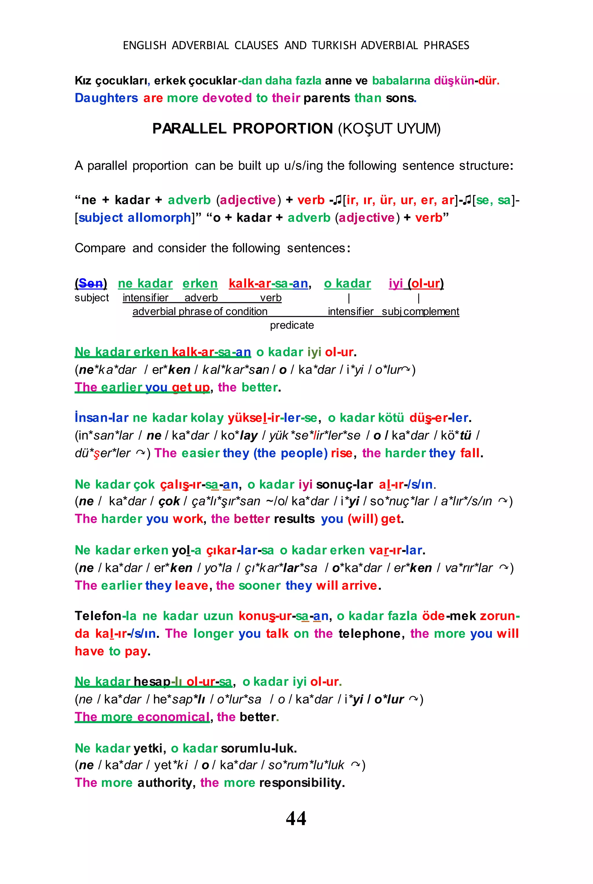 English adverbial clauses and turkish adverbial phrases (2) | DOCX