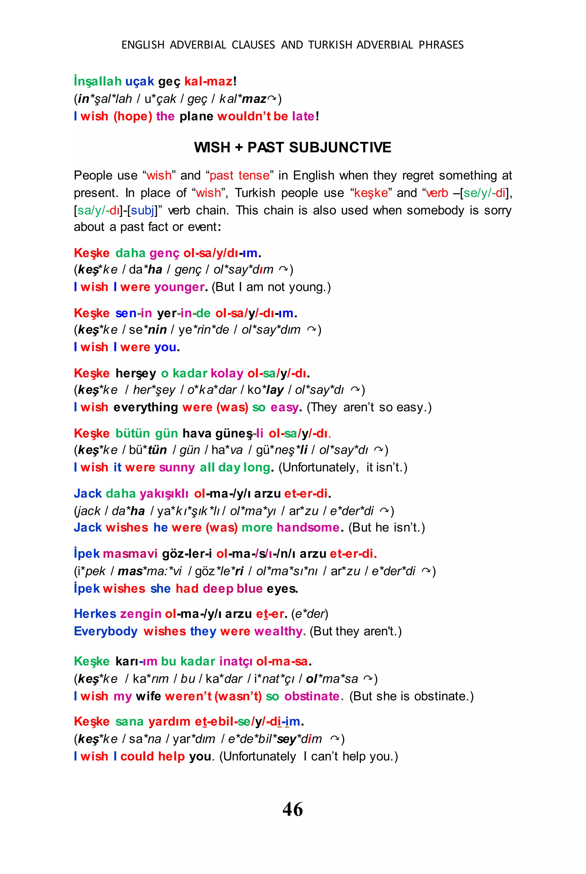 English adverbial clauses and turkish adverbial phrases (2) | DOCX