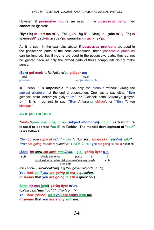English adverbial clauses and turkish adverbial phrases (2) | DOCX | Homework and Study | Education