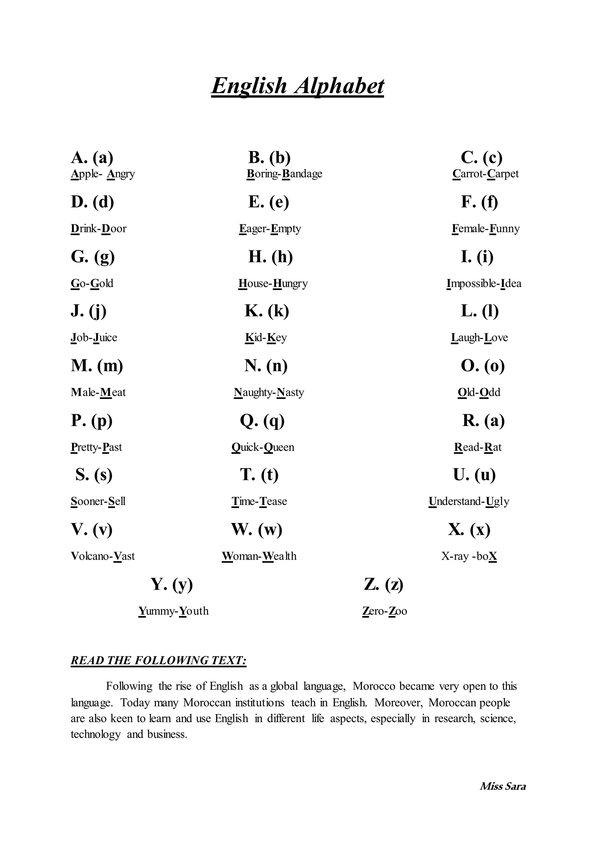 English Alphabet | PDF