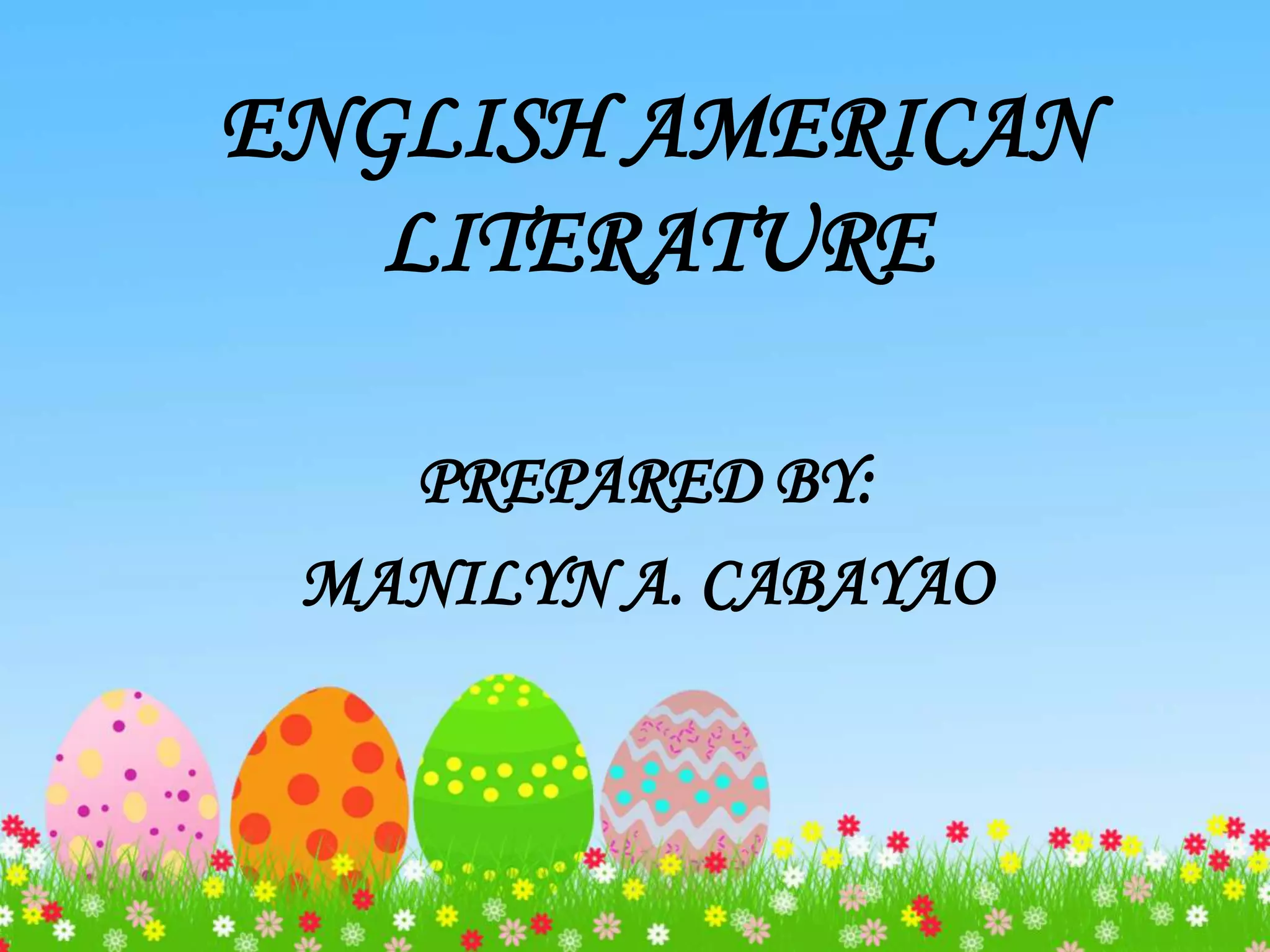 English american literature | PPT