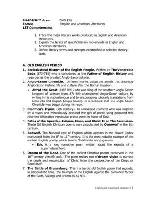 English american literature | PDF