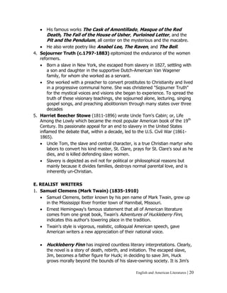 English american literature | PDF