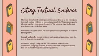 English Analysing Themes and Ideas Presentation Beige Pink Lined Style.pptx