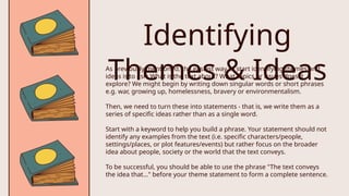 English Analysing Themes and Ideas Presentation Beige Pink Lined Style.pptx