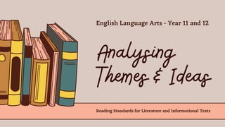English Analysing Themes and Ideas Presentation Beige Pink Lined Style ...