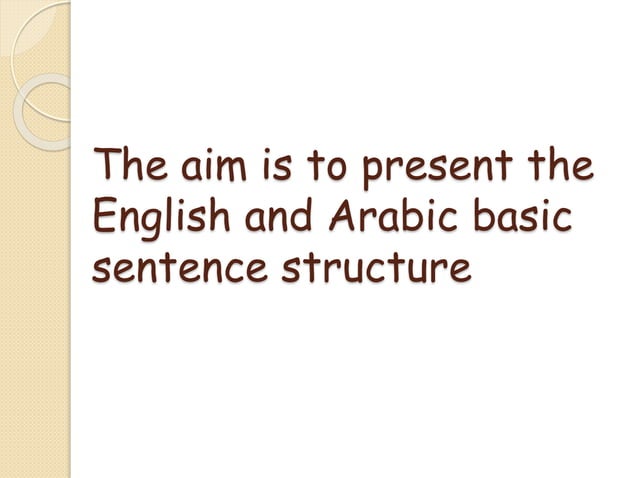 English and arabic basic sentence structure | PPTX | Programming ...