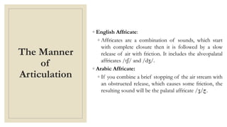 English and arabic consonant ,presentation, safiah | PPTX