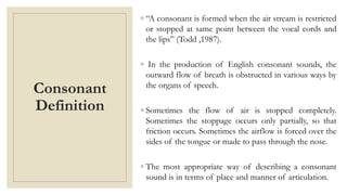 English and arabic consonant ,presentation, safiah | PPTX